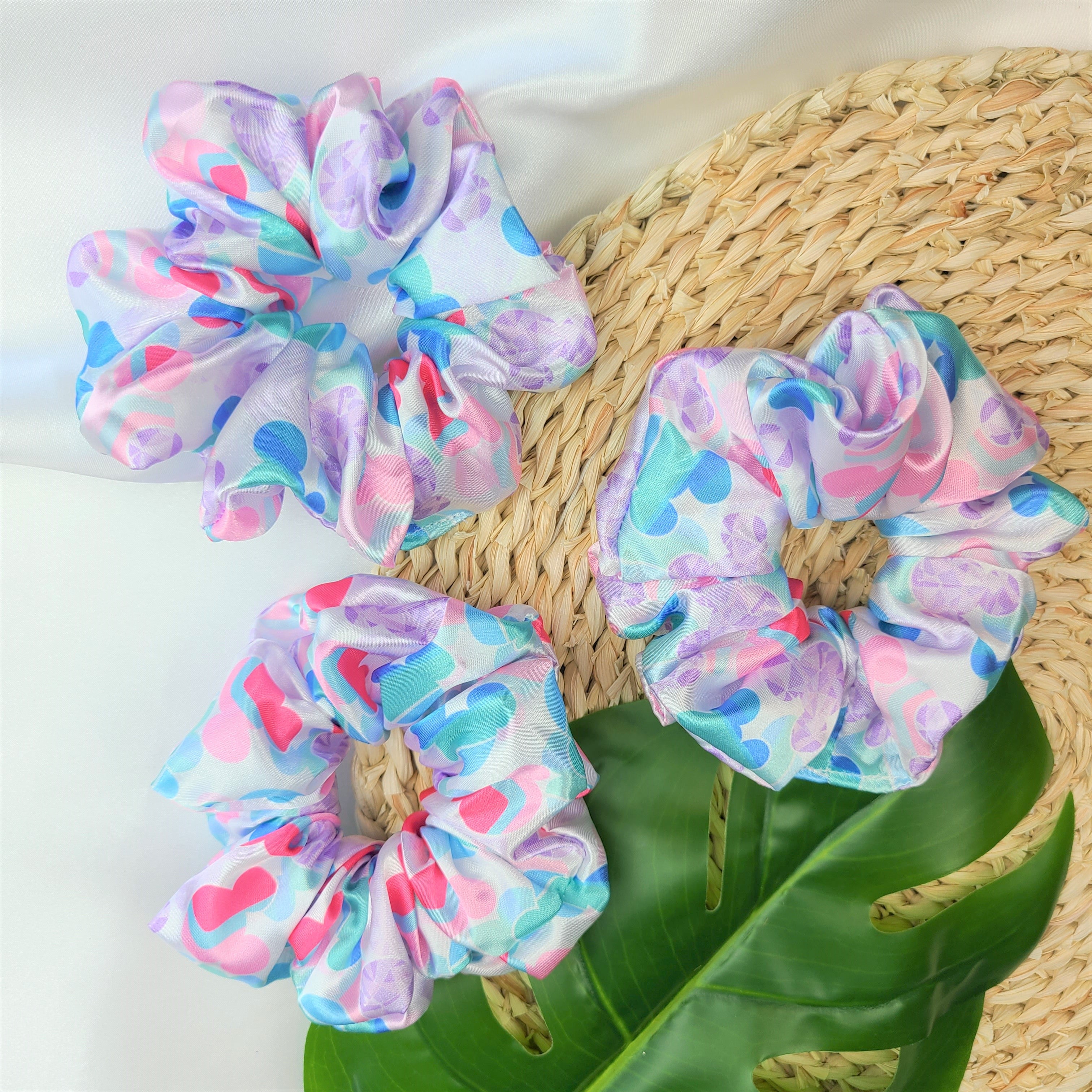 Mickey Shaped Disney World Walls Satin Scrunchie – World Showcase Designs